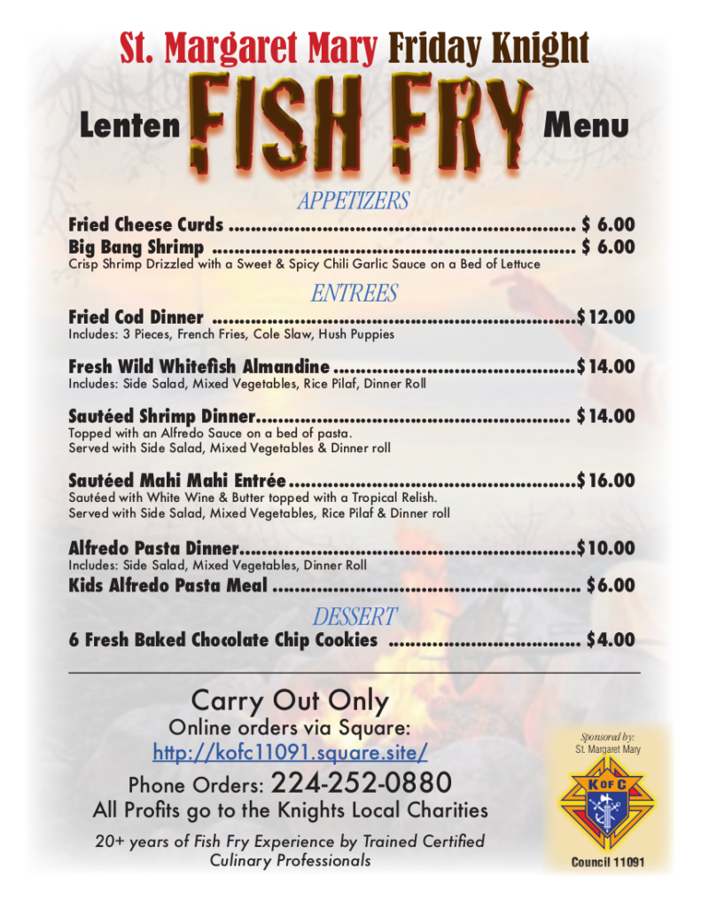 Friday Knight Fish Fry – Knights of Columbus – Council 11091